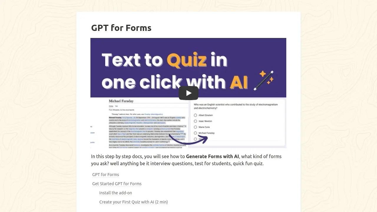 GPT for Forms - Generate Forms with AI