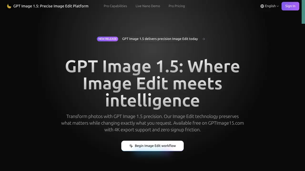 GPT Image 1.5 - Precise Image Edit Platform