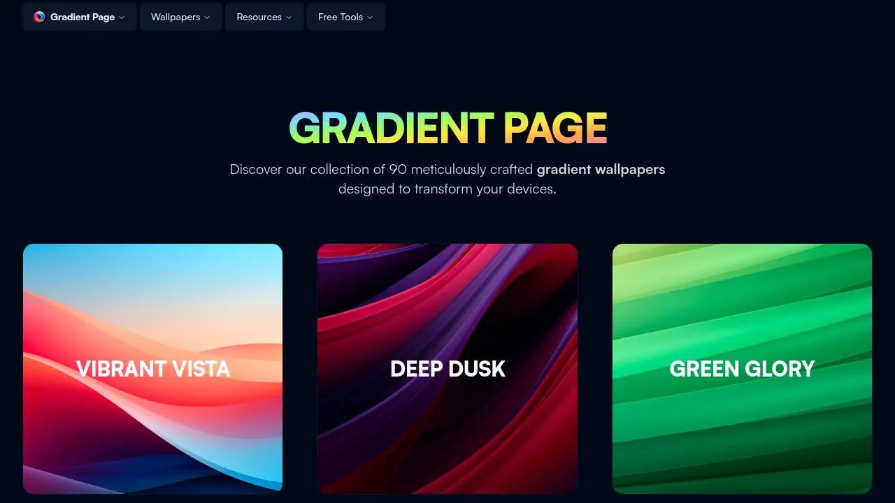 Gradient Page - AI-Generated Gradient Wallpapers for Your Devices