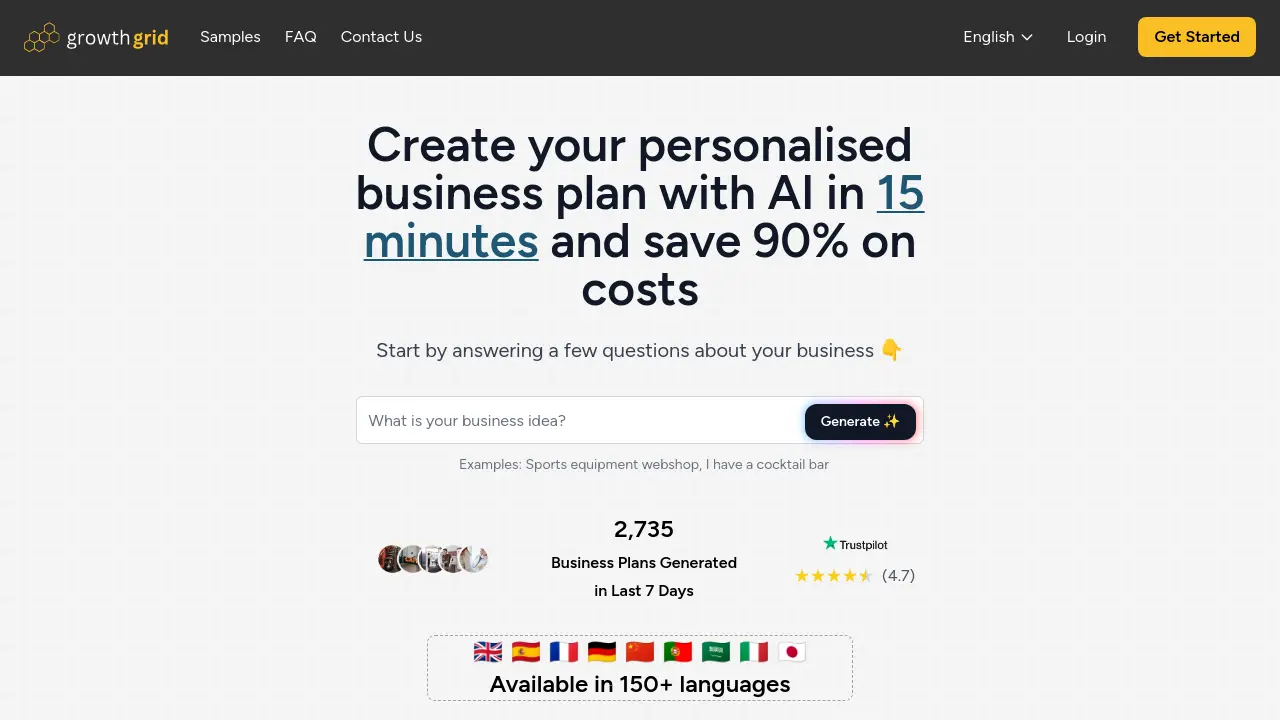 Growth Grid - Create your personalised business plan with AI in 15 ...