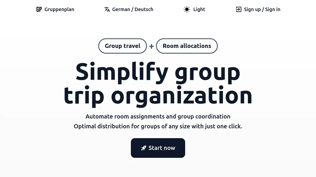 Gruppenplan - Simplify group trip organization with automated room ...