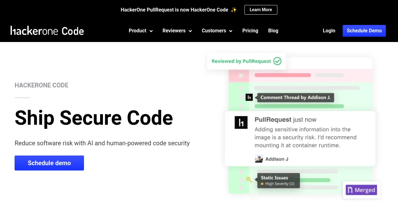 HackerOne Code - Ship Secure Code with AI and Human-Powered Security ...