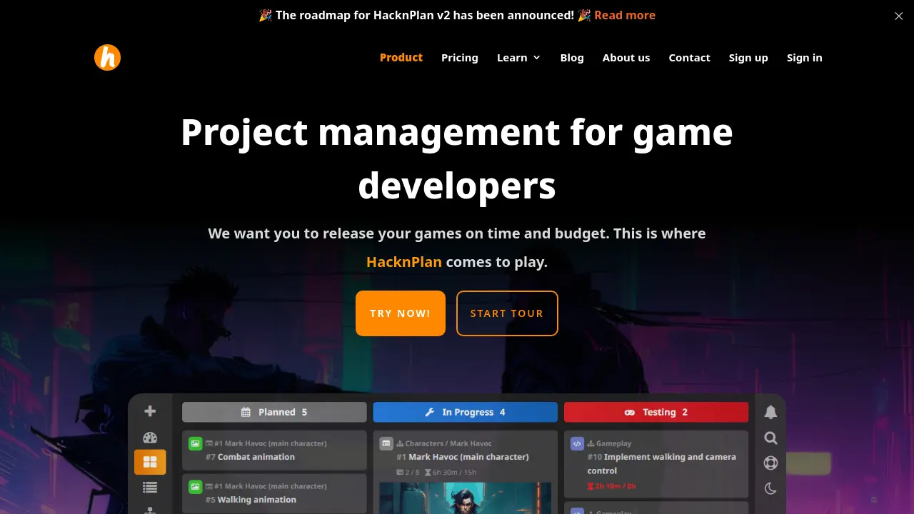 HacknPlan - Project management for game developers