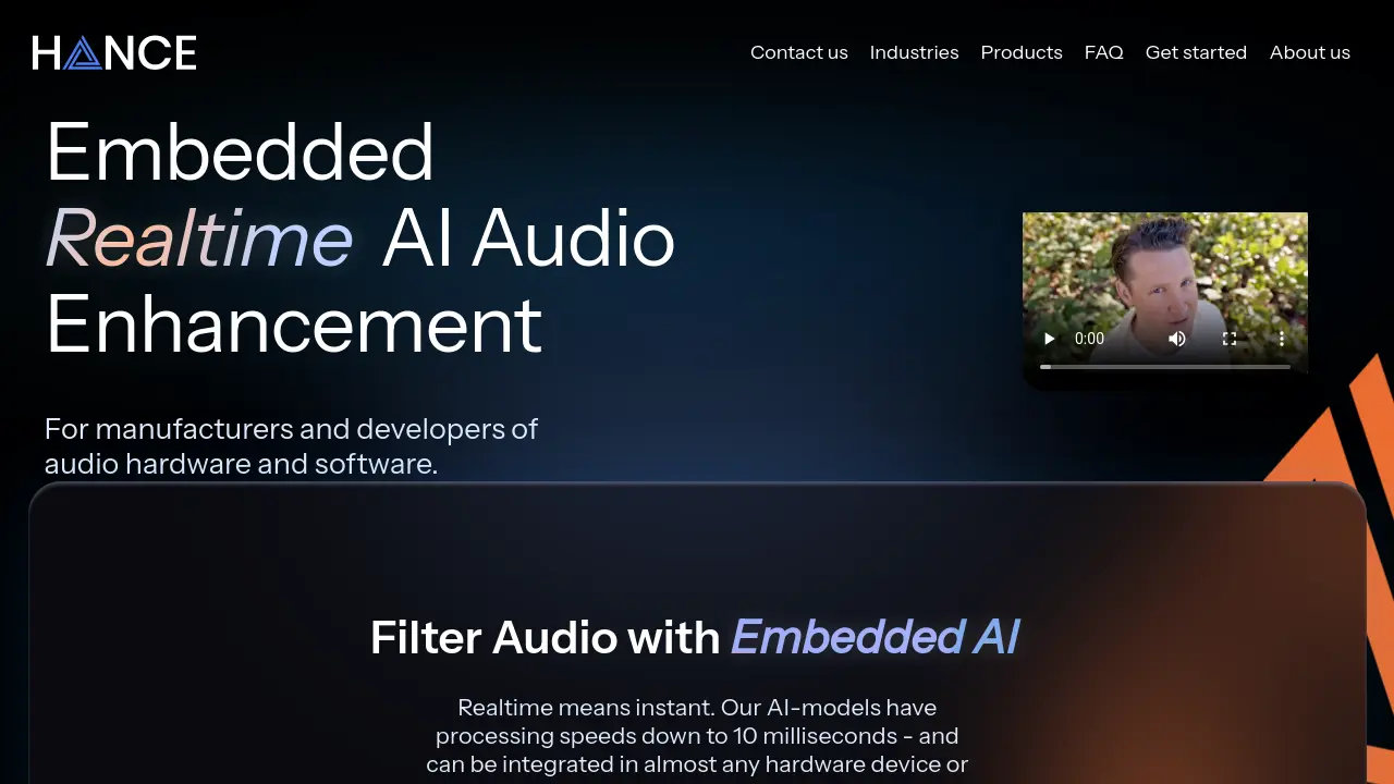 HANCE - Embedded Realtime AI Audio Enhancement