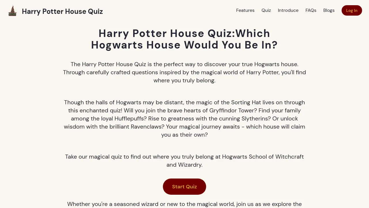 Harry Potter House Quiz - Discover Your True Hogwarts House with an ...