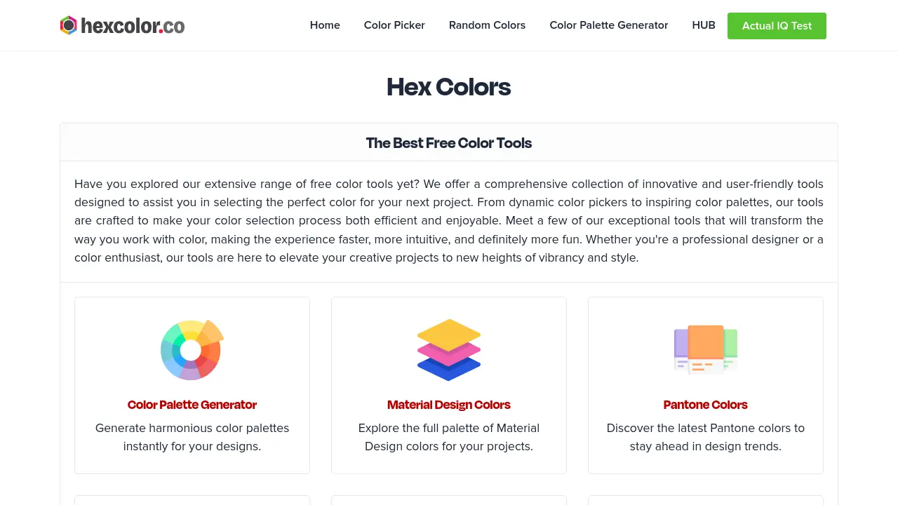 Hex Color - Free Online Color Tools for Designers and Developers