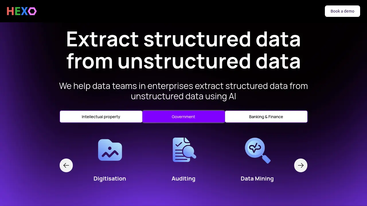 Hexo - Extract structured data from unstructured data using AI
