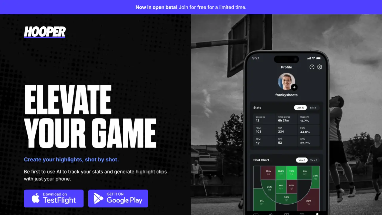 Hooper - Create your basketball highlights, shot by shot