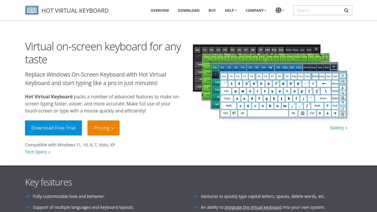 Hot Virtual Keyboard - Virtual on-screen keyboard for any taste