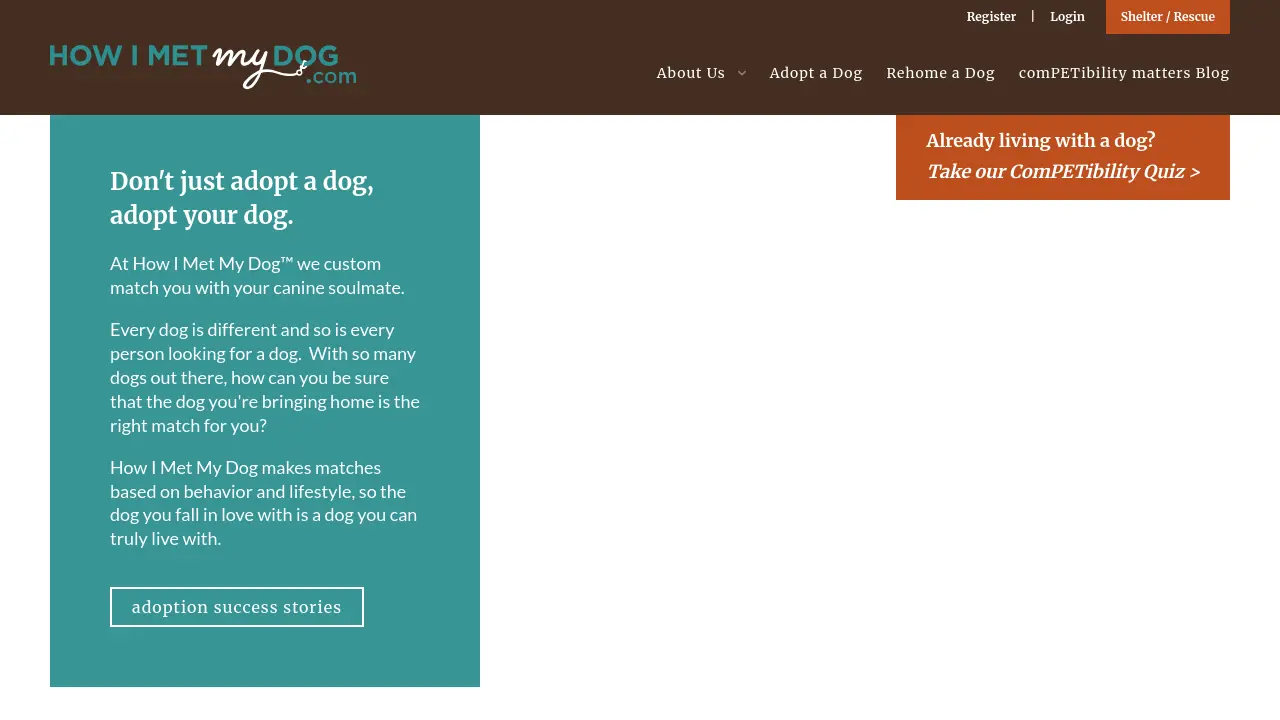 How I Met My Dog - Personalized Dog Adoption Matches Using ...