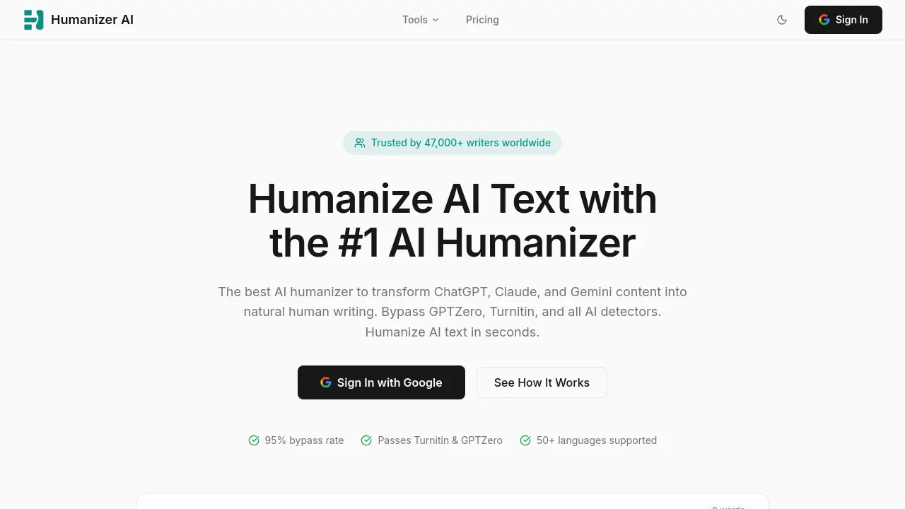 Humanizer AI - Transform AI-generated text into natural, undetectable ...