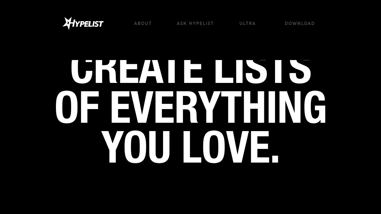 Hypelist - Create Lists of Everything You Love