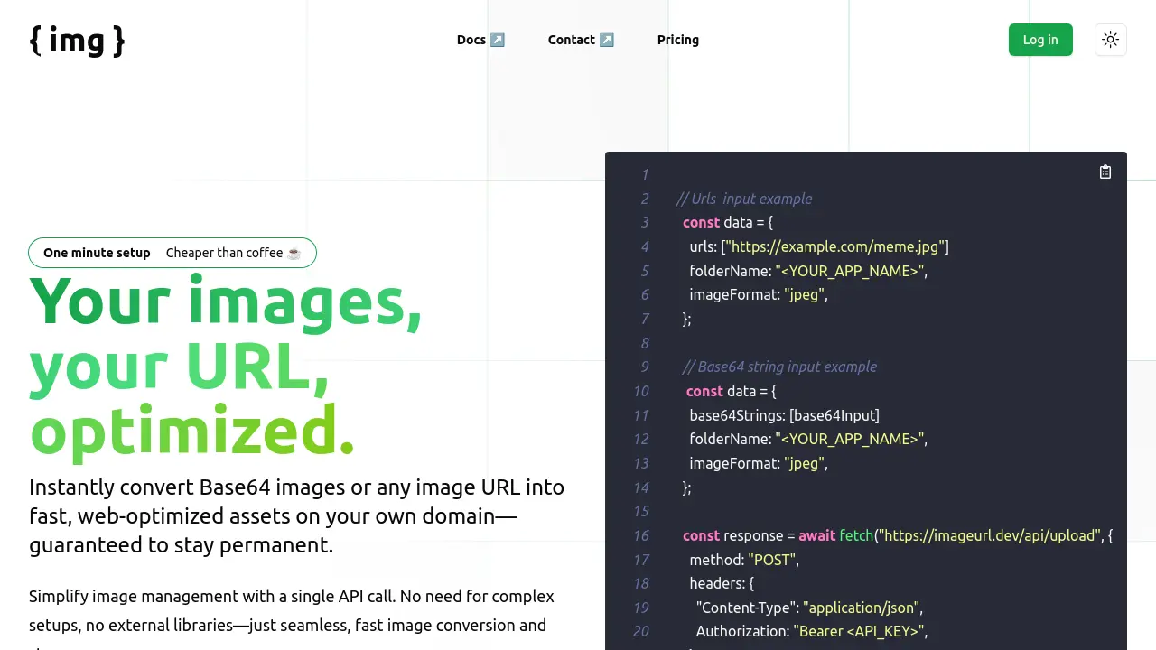 ImageUrl - Fast, Permanent, Web-Optimized Image Storage & Conversion