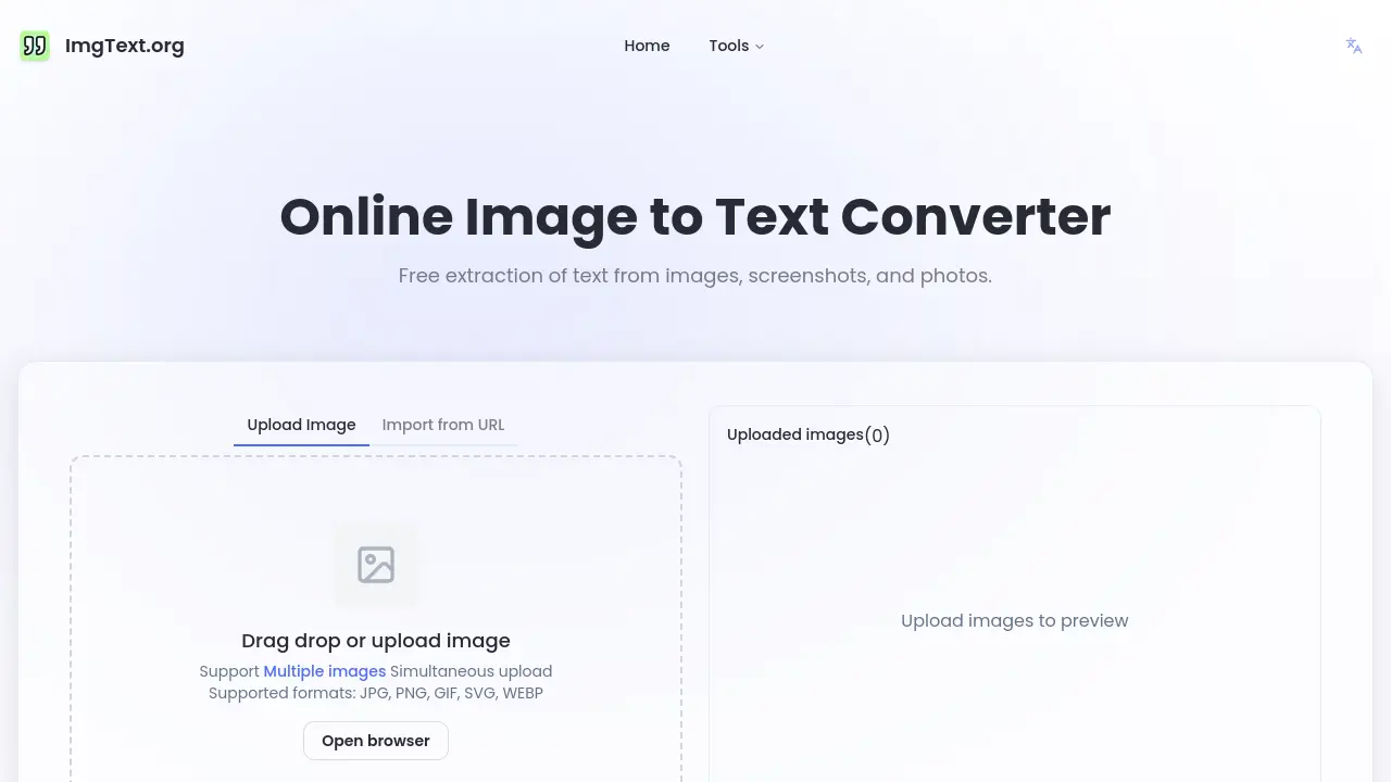 ImgText.org - Free extraction of text from images, screenshots, and photos.