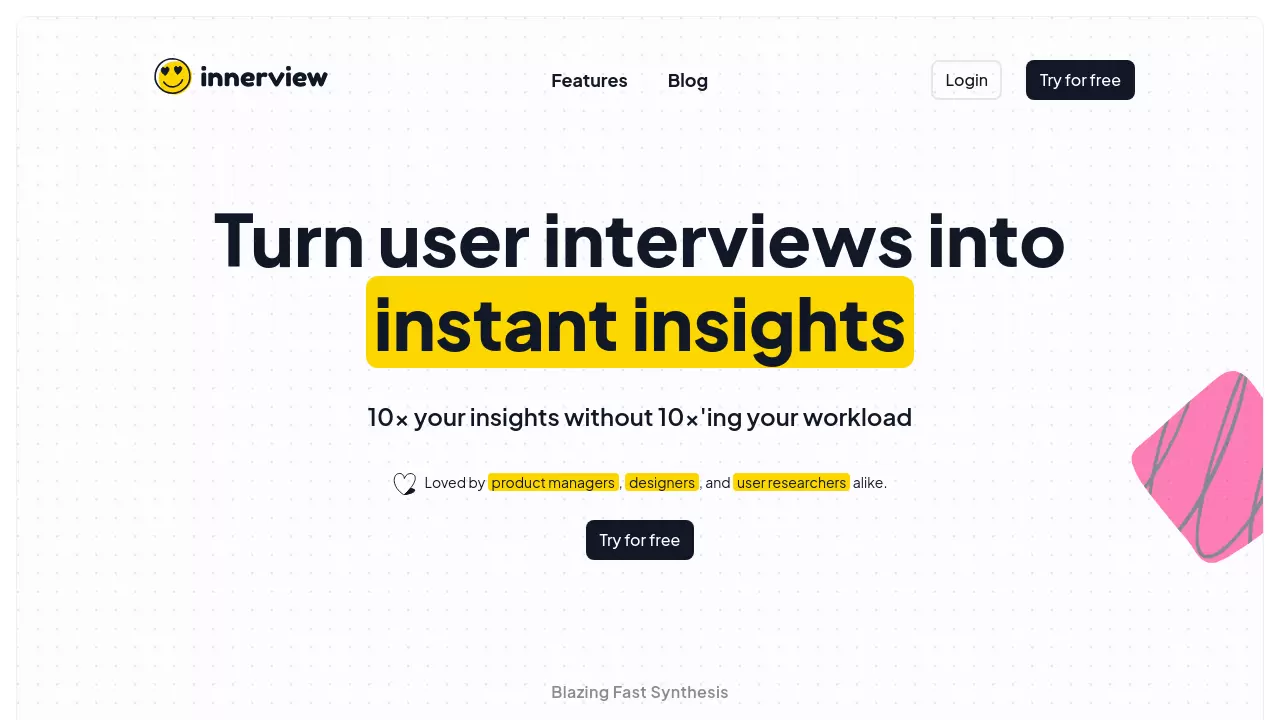 Innerview - Turn user interviews into instant insights