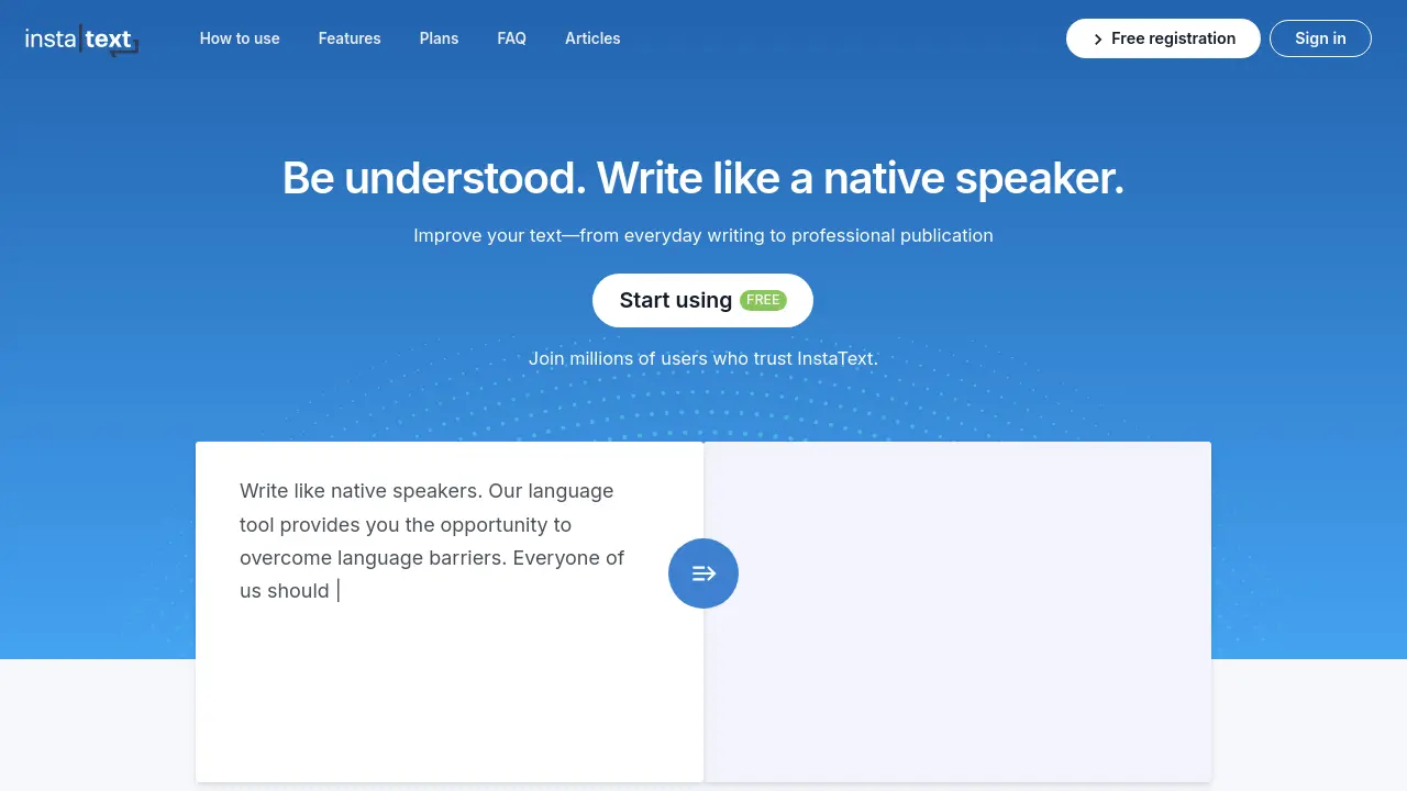 InstaText - Be understood. Write like a native speaker.