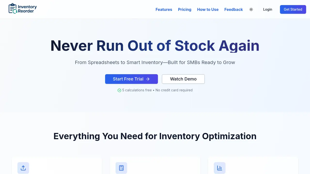 Inventory Reorder - Intelligent Inventory Reorder Point Calculation for ...