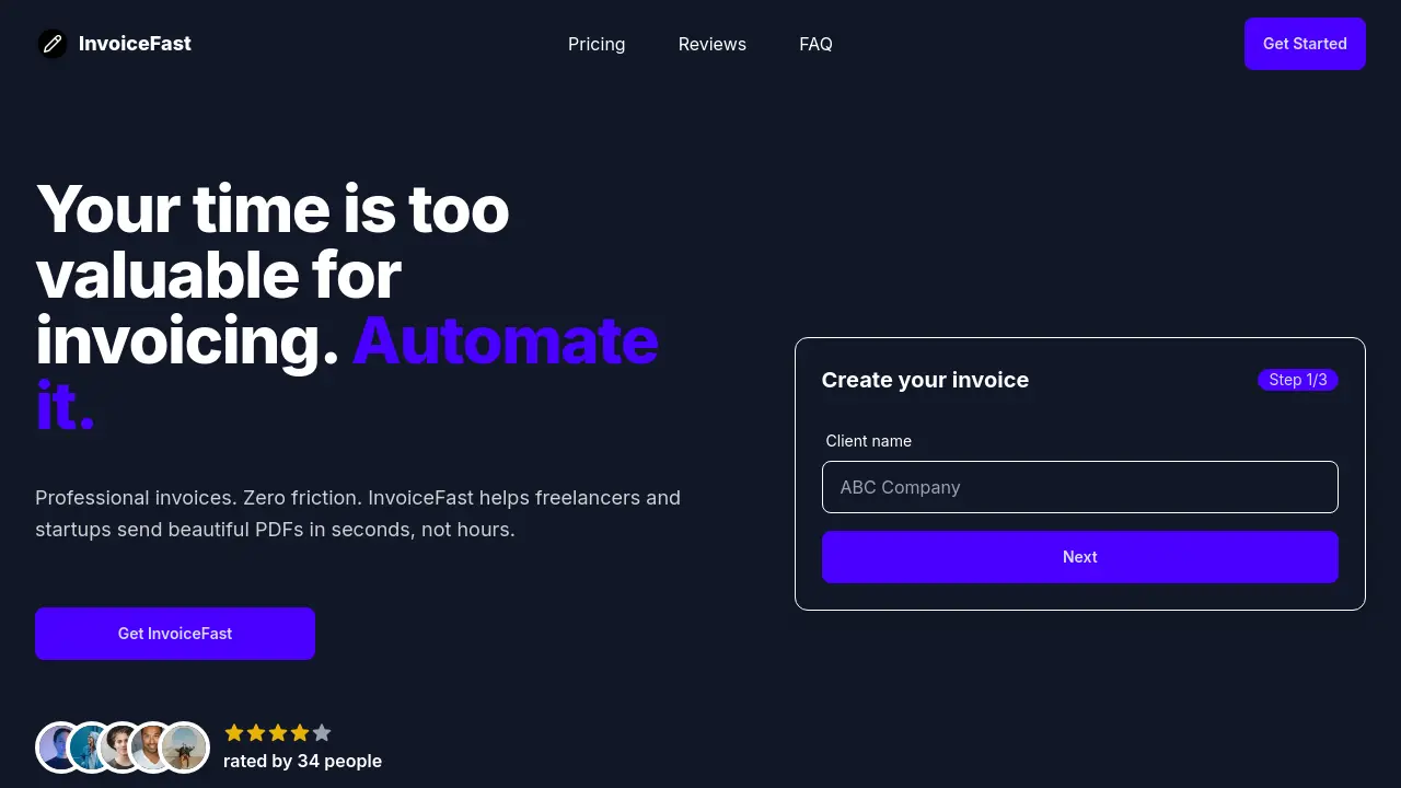 InvoiceFast - Professional invoices. Zero friction.