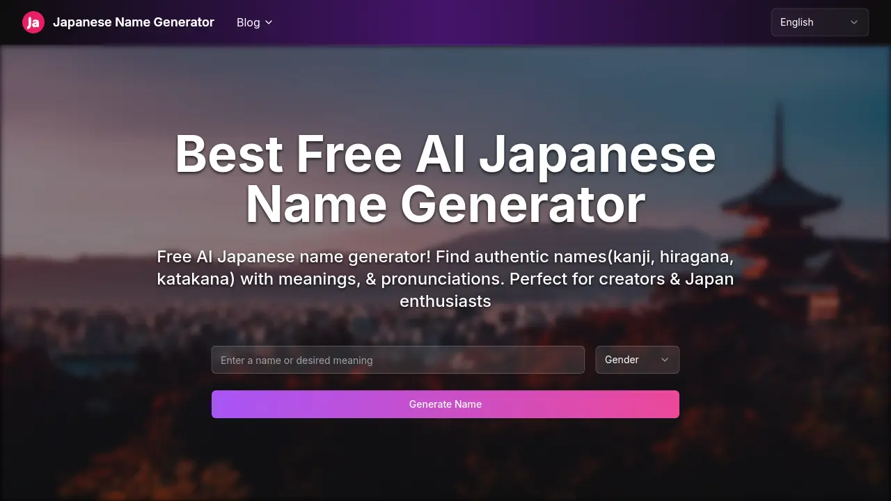 japanesename-generator.com - Free AI tool to generate authentic ...