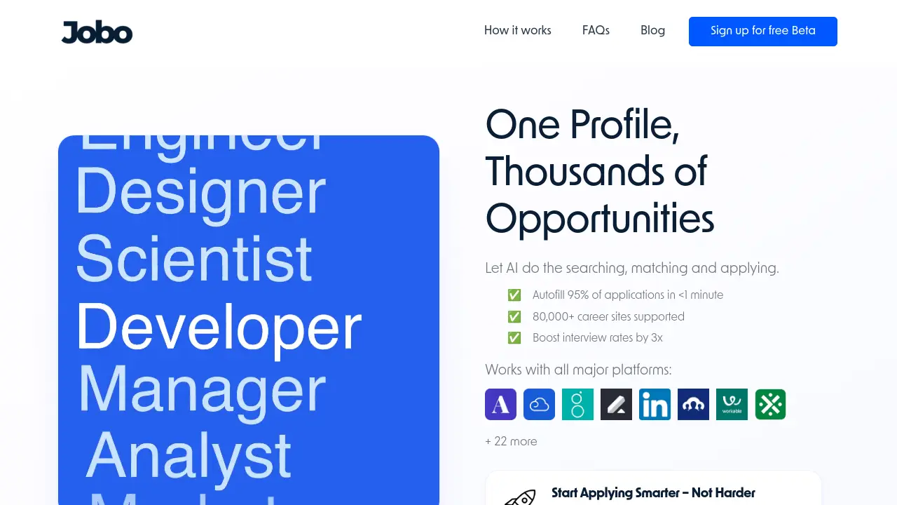 Jobo - One Profile, Thousands of Opportunities