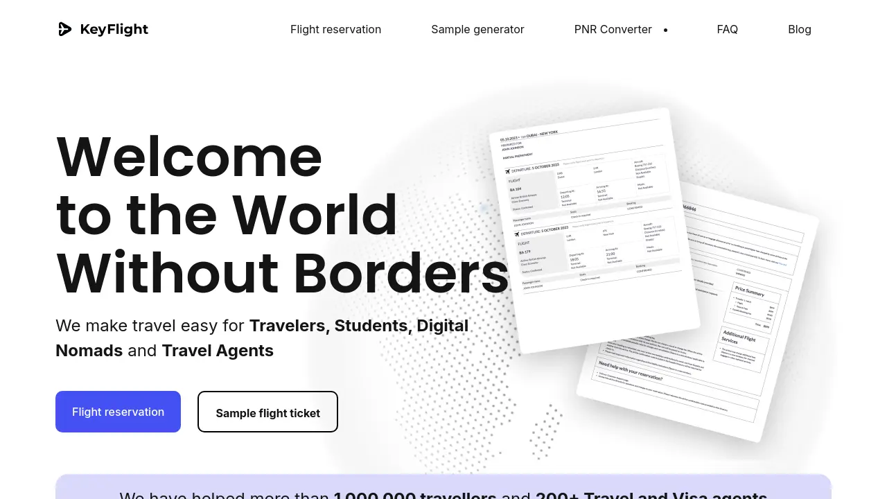 KeyFlight - Flight Reservations for Visa Applications and Travel Planning