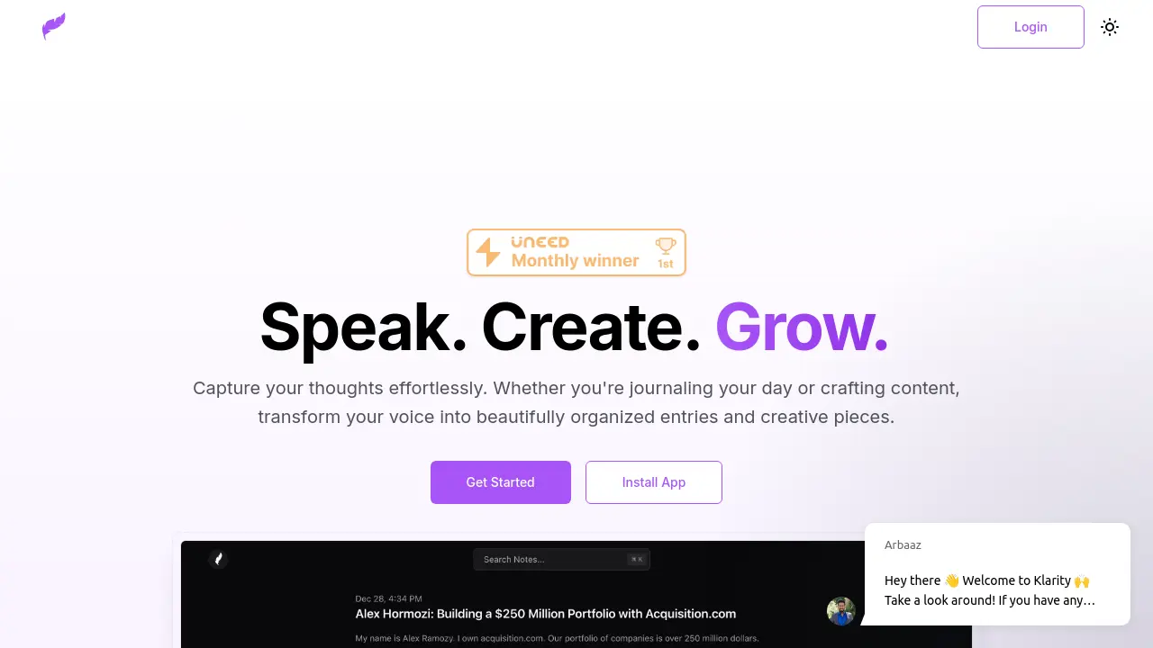 Klarity Speak Create Grow
