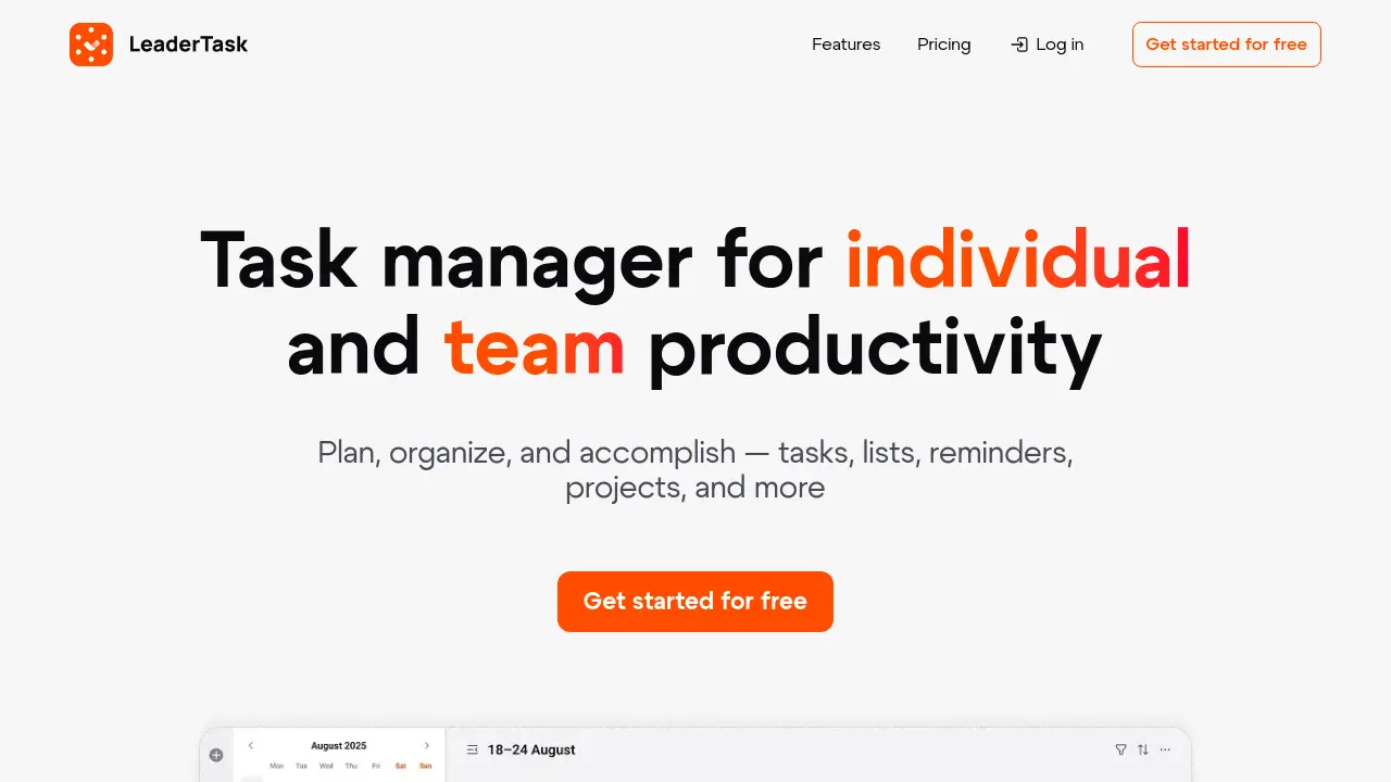 LeaderTask - Task manager for individual and team productivity