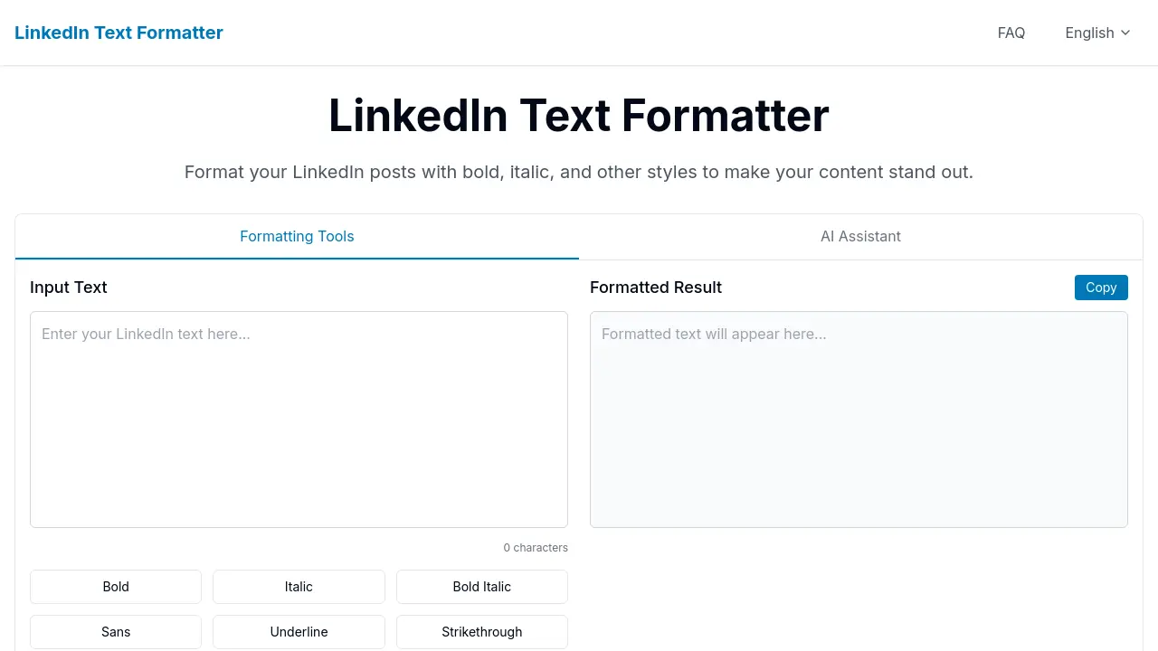 LinkedIn Text Formatter - Format your LinkedIn posts with bold, italic ...