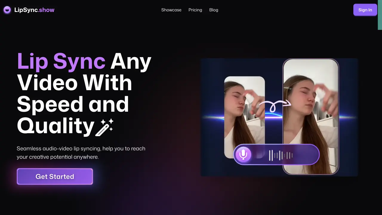 LipSync.show - AI-Powered Lip Sync for Seamless Audio-Video Synchronization