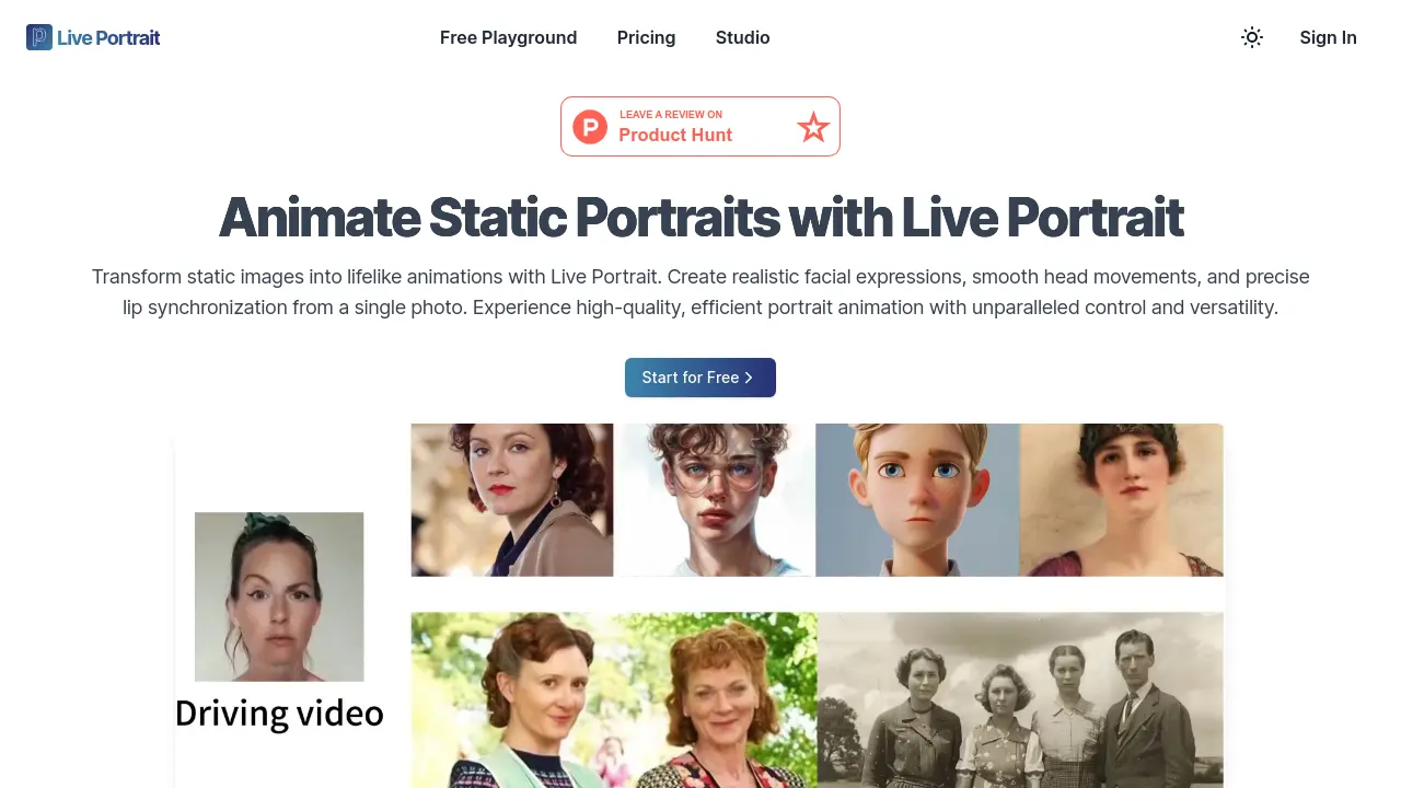 Live Portrait - Animate Static Portraits with Lifelike Precision