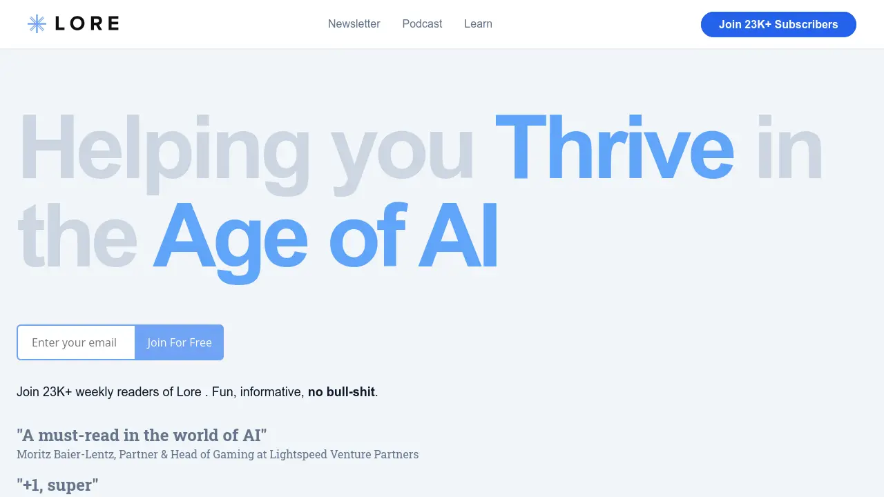 Lore - Helping you Thrive in the Age of AI