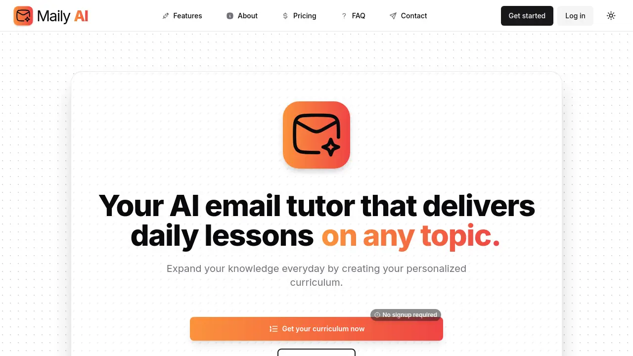 Maily AI - Your AI email tutor that delivers daily lessons on any topic