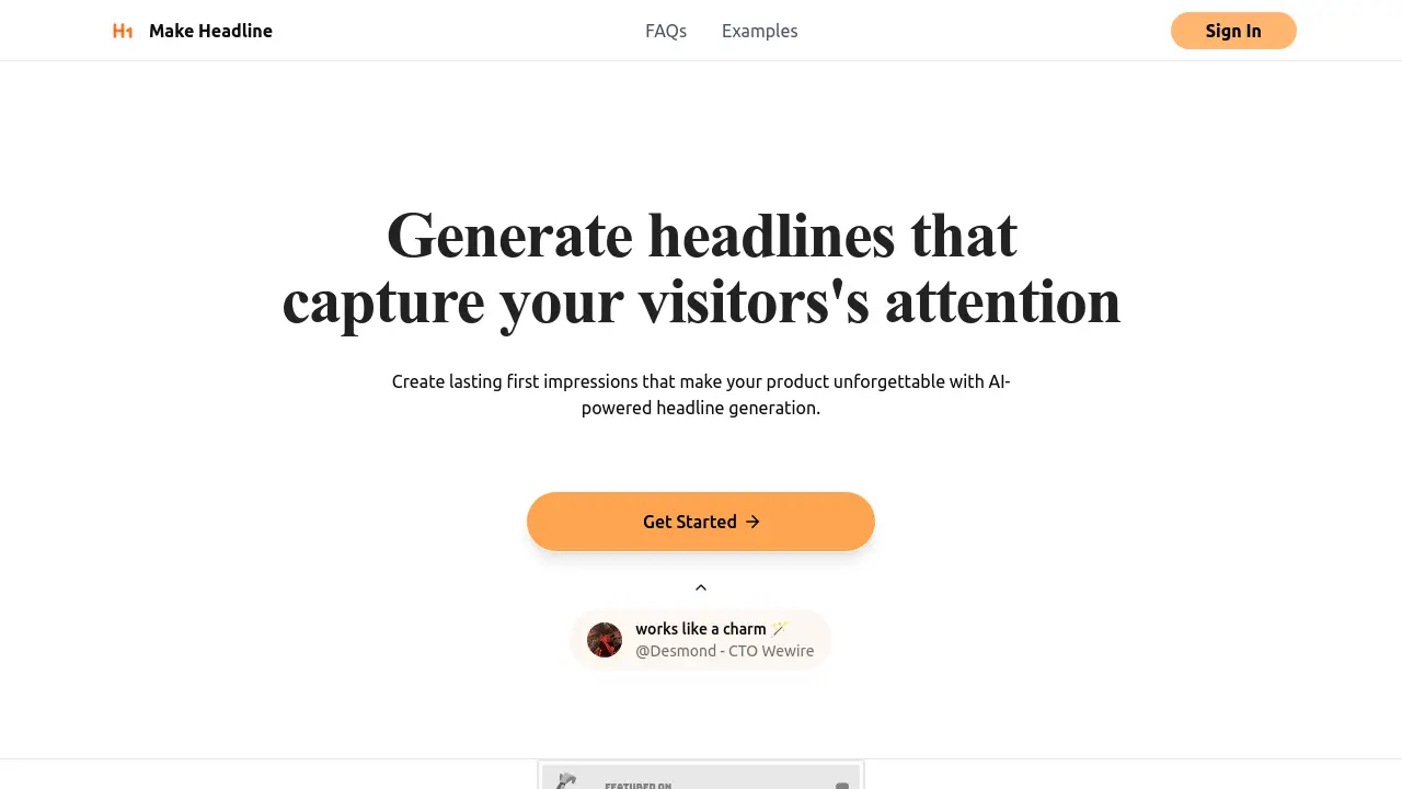 Make Headline - Generate headlines that capture your visitors's attention