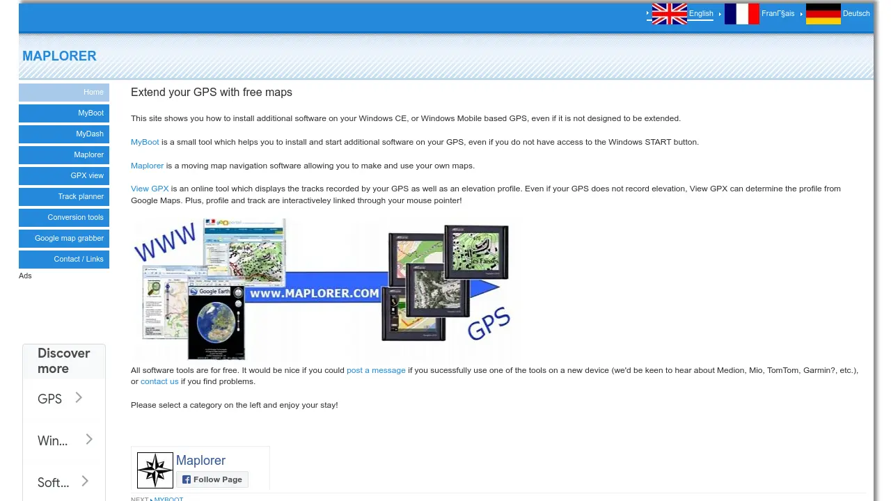 Maplorer - Extend your GPS with free maps and navigation tools