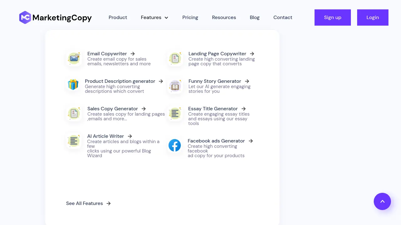 MarketingCopy AI - Generate high converting marketing copy in seconds