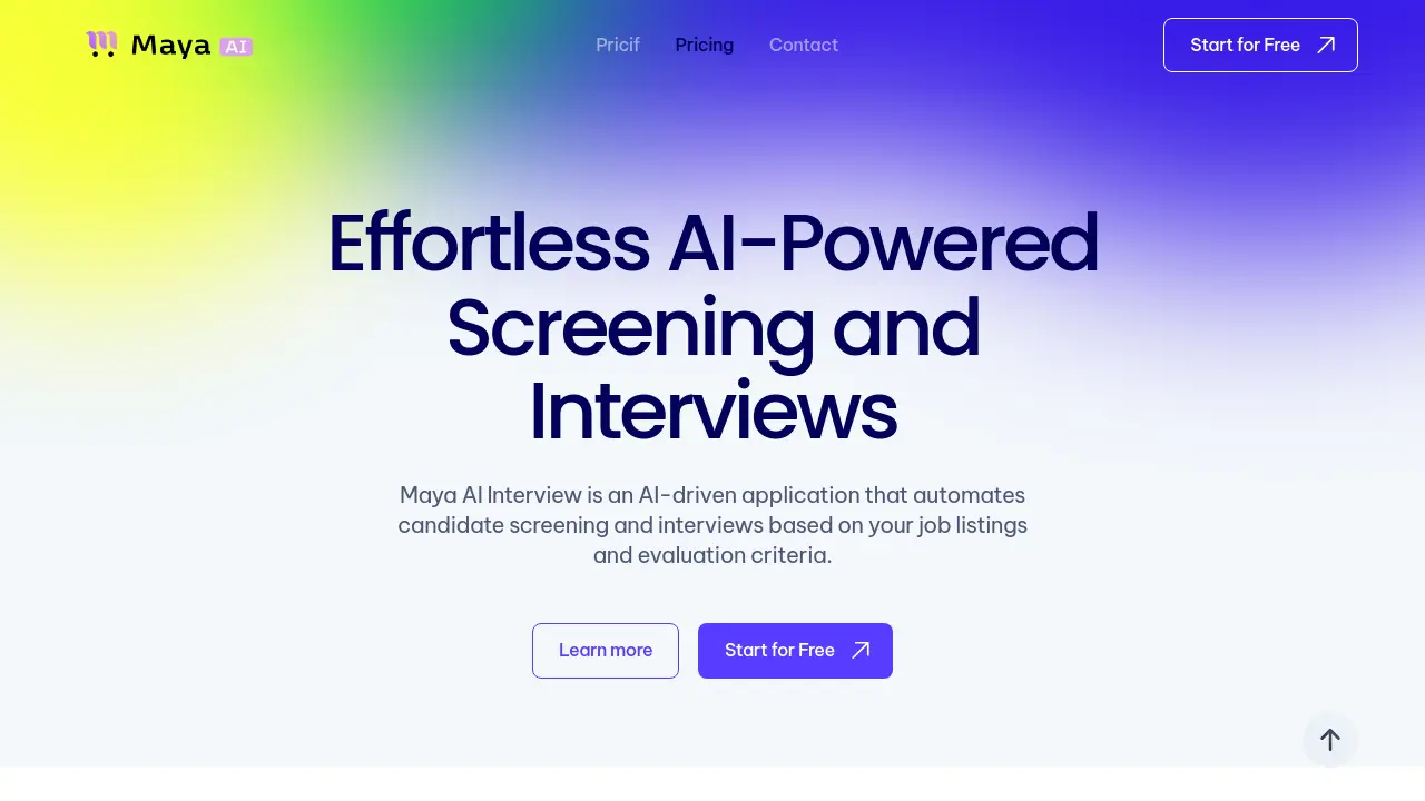 Maya AI Interview - Effortless AI-Powered Screening and Interviews