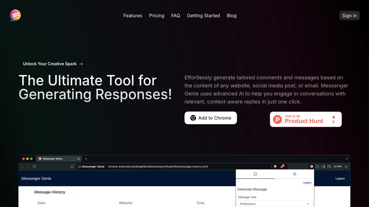 Messenger Genie - The Ultimate Tool for Generating Responses!