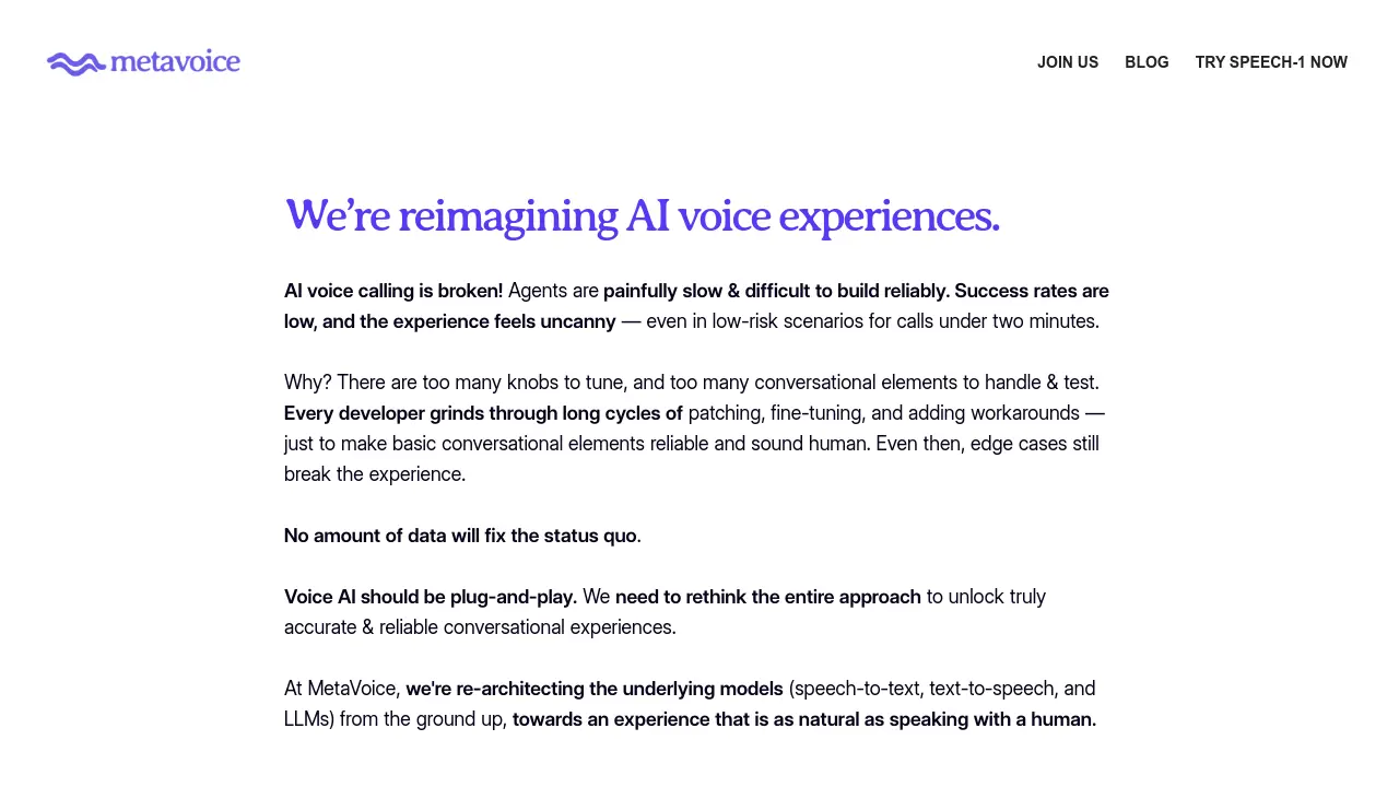 MetaVoice - Reimagining AI voice experiences.