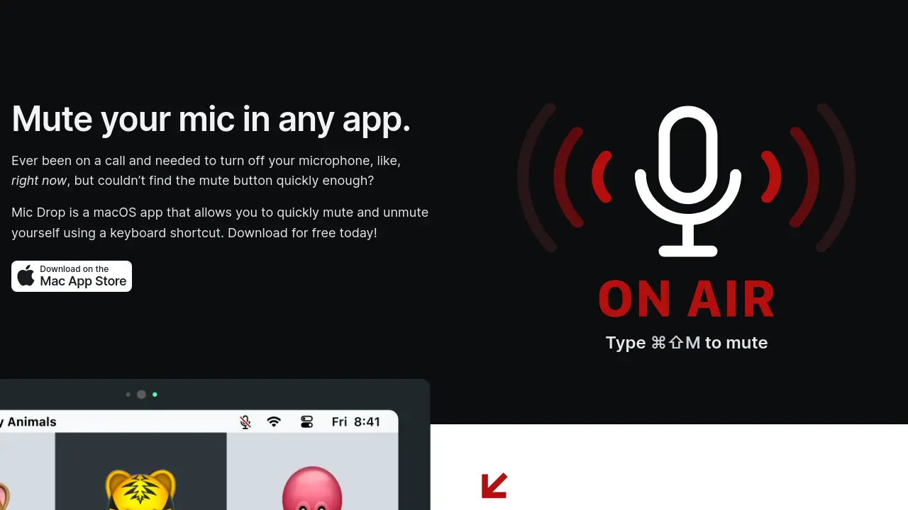 Mic Drop - Seamless mic muting for any Mac app.
