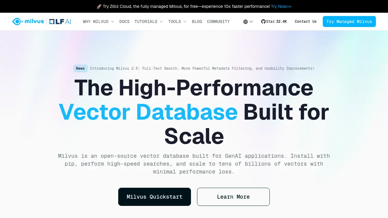 Milvus - The High-Performance Vector Database Built for Scale