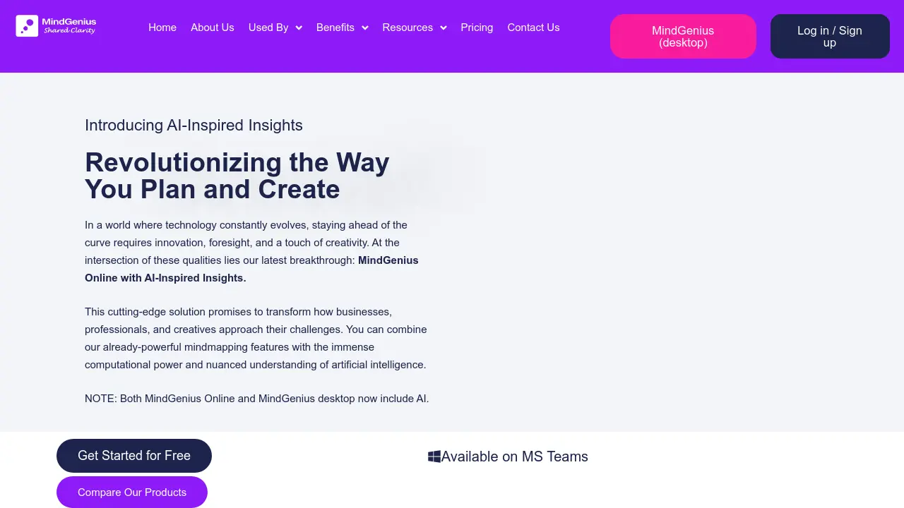 MindGenius Online - Revolutionizing the Way You Plan and Create with AI ...