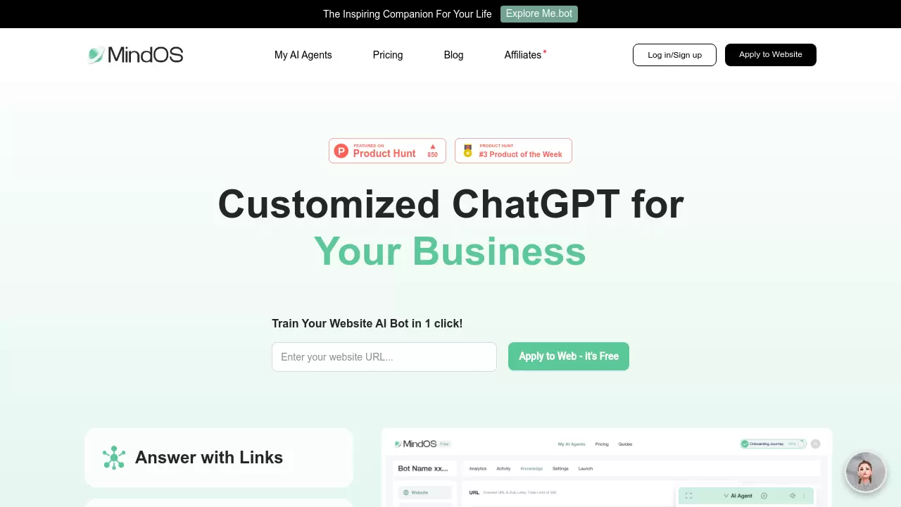 MindOS - The Inspiring AI Companion For Your Business Website