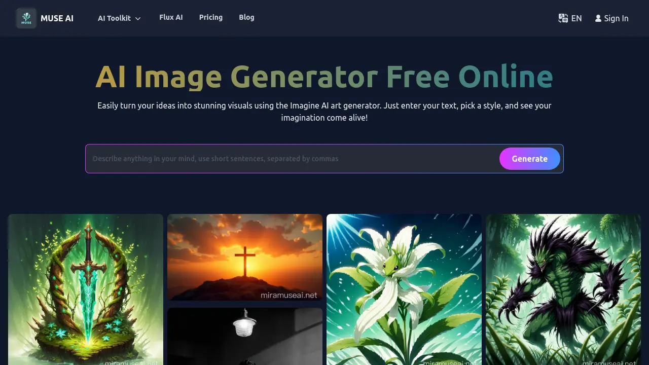 miramuseai.net - AI Image Generator for Stunning Visuals