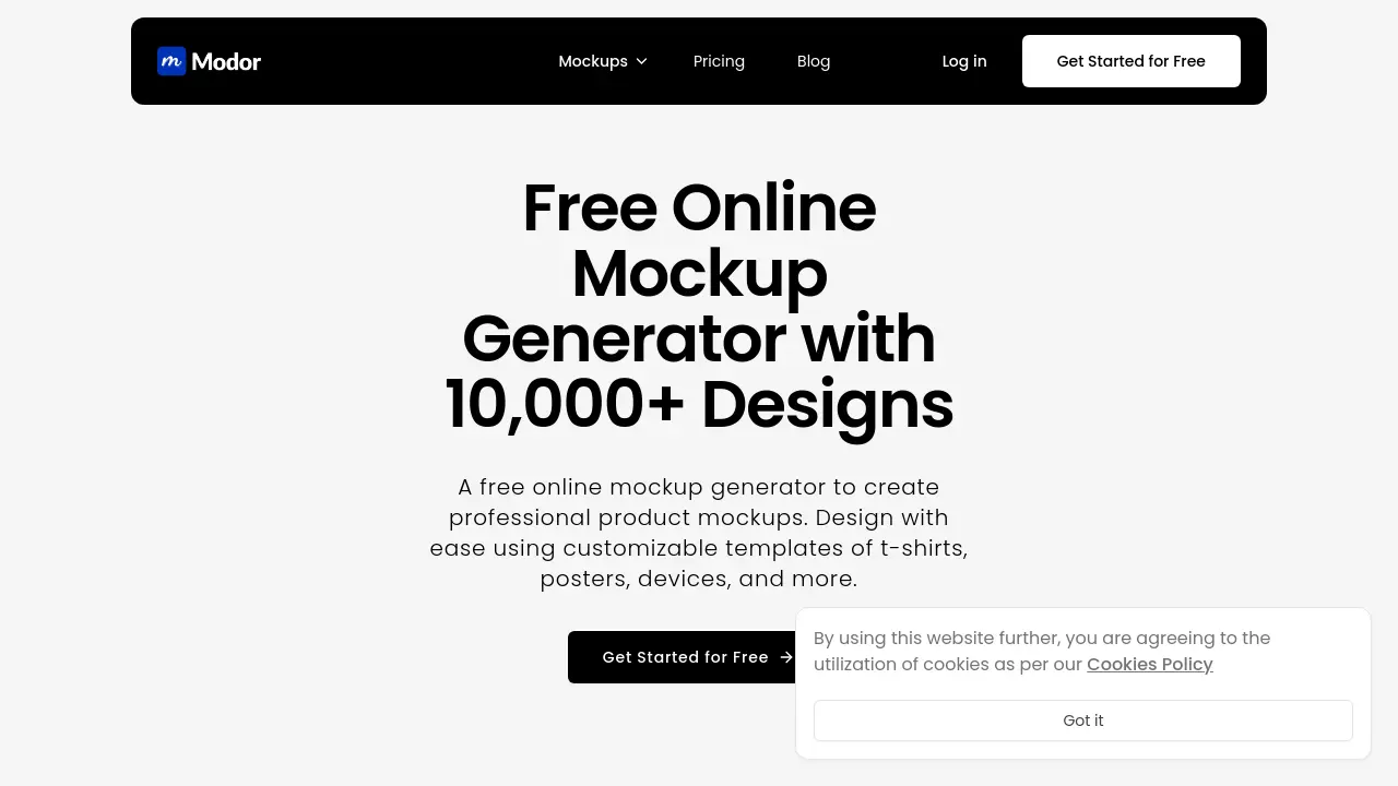 Modor - Free Online Mockup Generator with 10,000+ Designs
