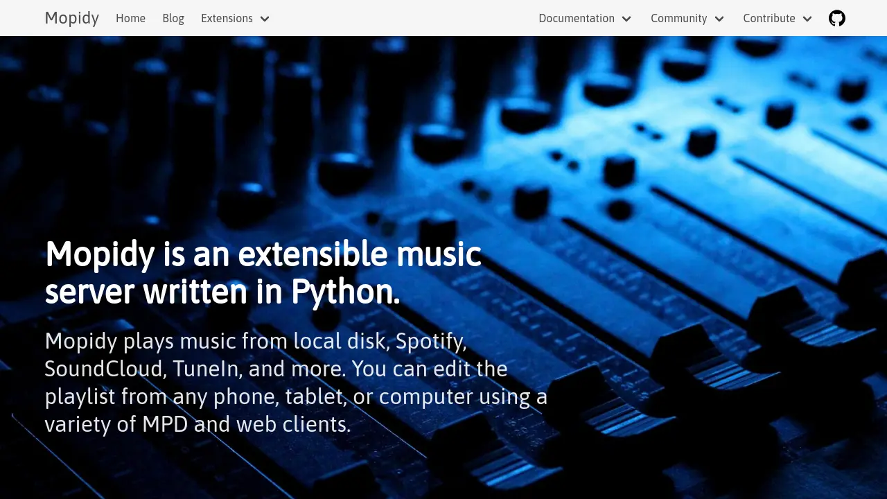 Mopidy - Extensible Music Server for Cloud and Local Playback