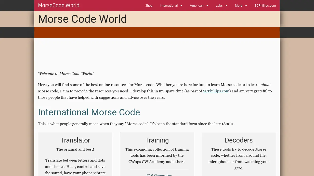 MorseCode.World - Online Resources for Learning and Using Morse Code