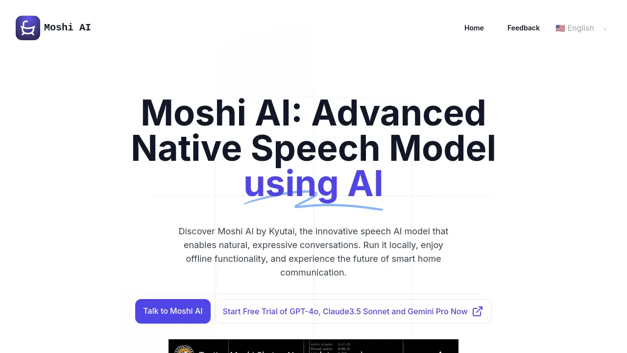 Moshi AI - Advanced Native Speech Model using AI