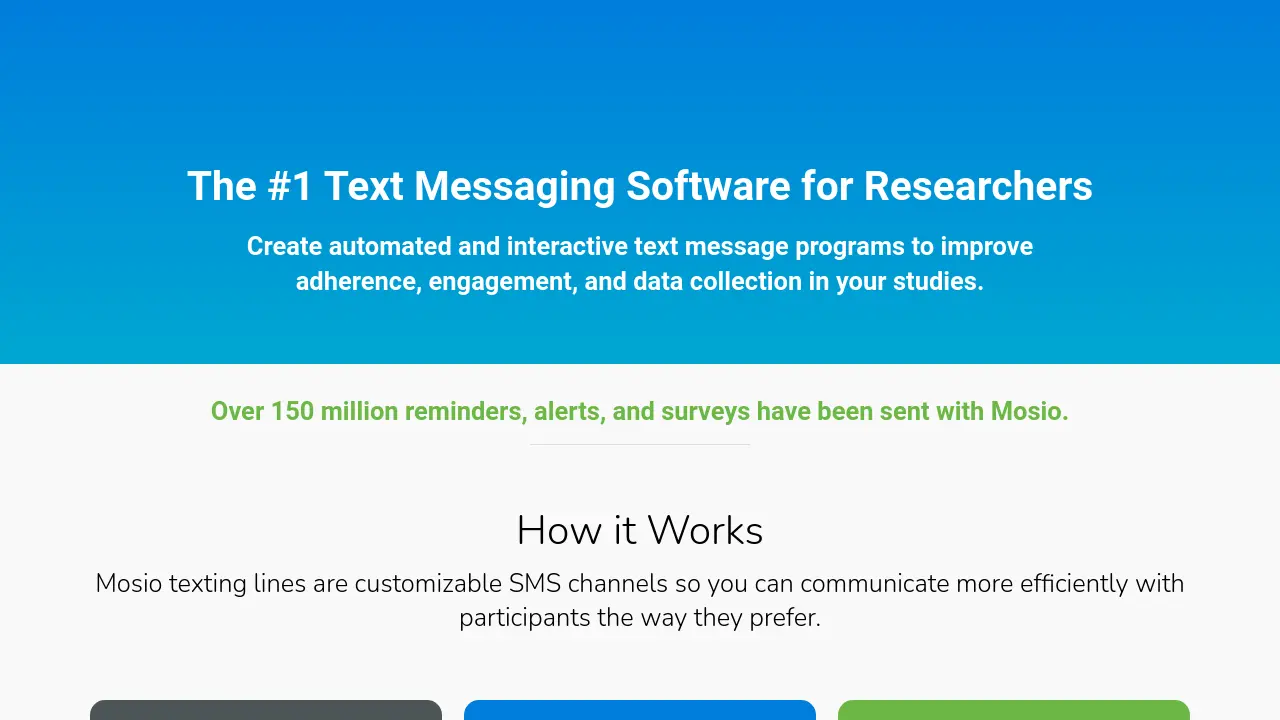 Mosio - Automated Text Messaging Platform for Research Engagement and ...