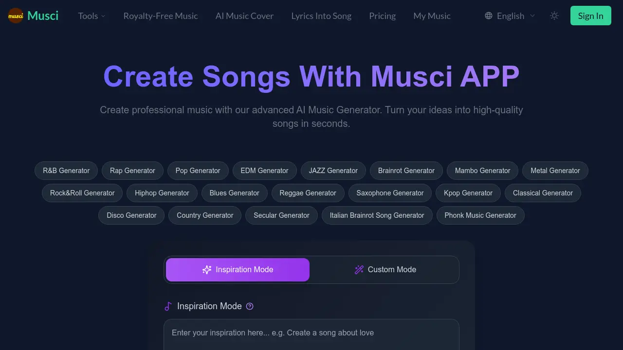 Musci - Turn your ideas into high-quality songs in seconds