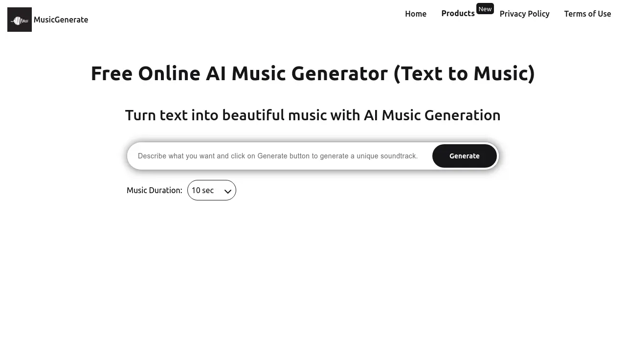 MusicGenerate - Turn Text into Beautiful Music with AI Music Generation
